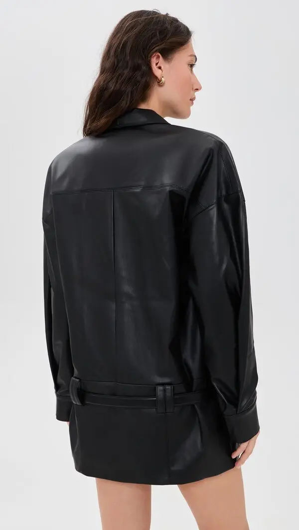 Aje Esta Faux Leather Blazer Dress