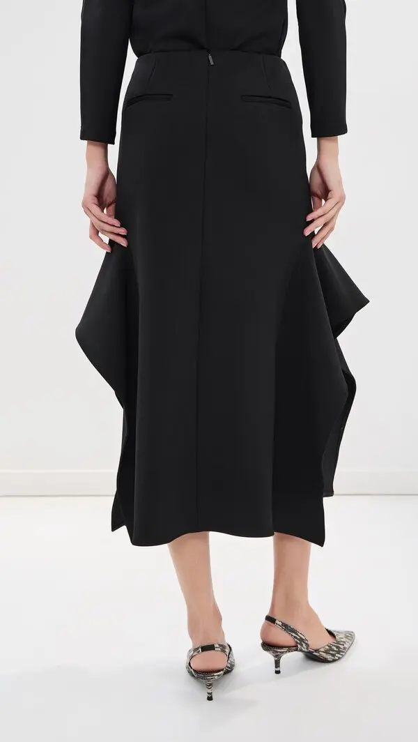 Tibi Luxe Crepe Knit Side Drape Skirt