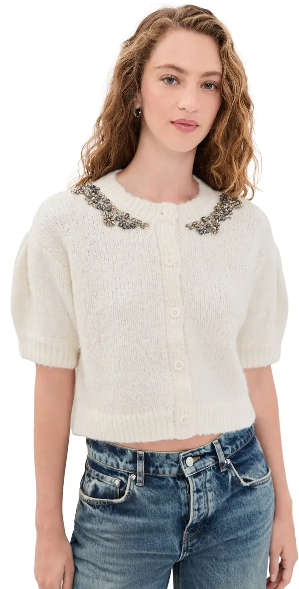 Cinq À Sept Crystal Lace Millicent Cardigan