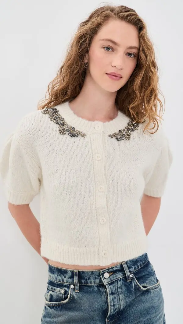 Cinq À Sept Crystal Lace Millicent Cardigan