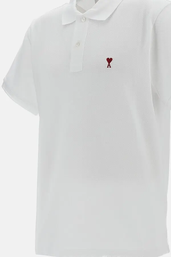 AMI Paris Polo Red De Coeur - Bianco