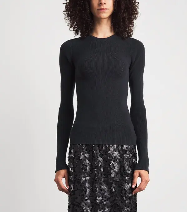 HERSKIND Merino Rib-knit Long-sleeve Top