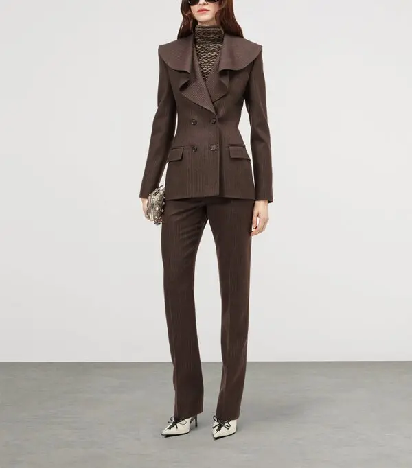 Alexander McQueen Wool Pinstripe Double-breasted Blazer