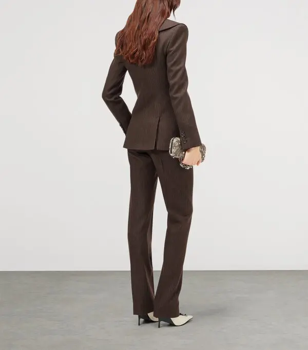 Alexander McQueen Wool Pinstripe Double-breasted Blazer