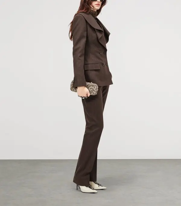 Alexander McQueen Wool Pinstripe Double-breasted Blazer