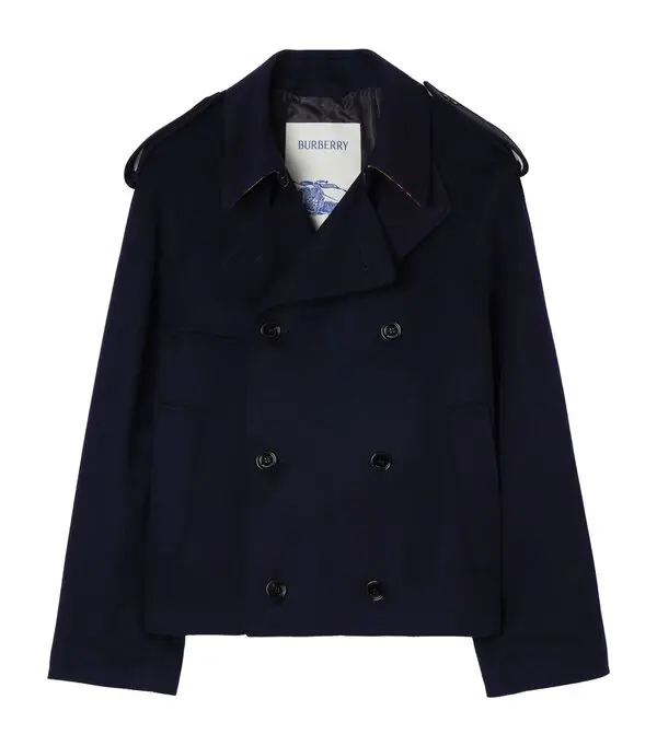 Burberry Cashmere Trench Jacket - Navy
