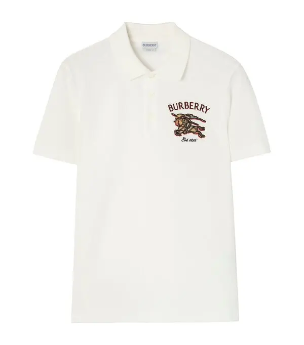 Burberry Cotton Ekd Appliqué Polo Shirt