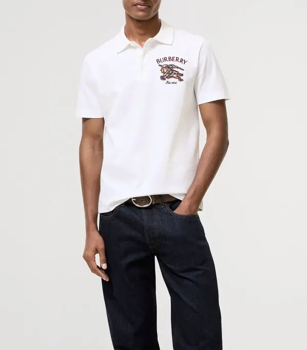 Burberry Cotton Ekd Appliqué Polo Shirt