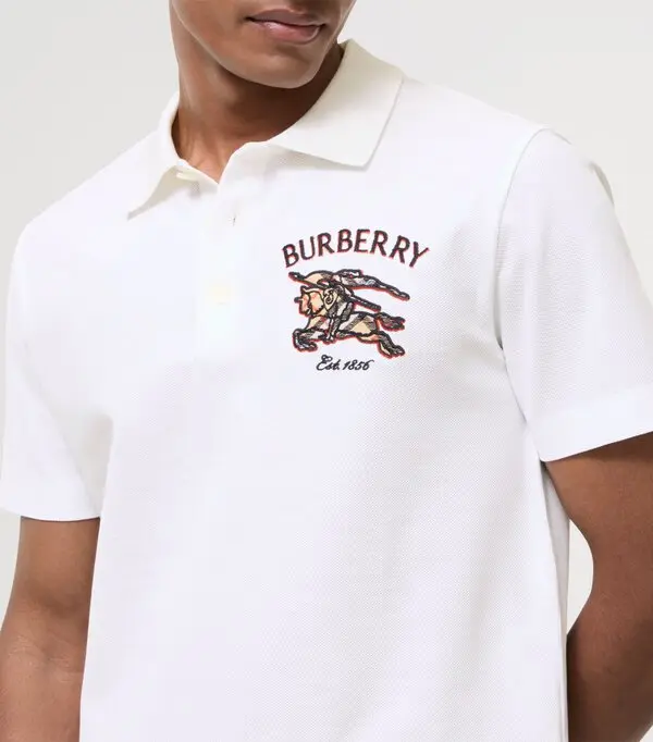 Burberry Cotton Ekd Appliqué Polo Shirt