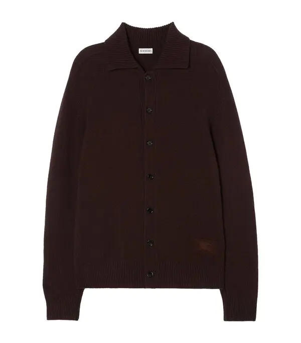 Burberry Cashmere-blend Ekd-embroidered Cardigan