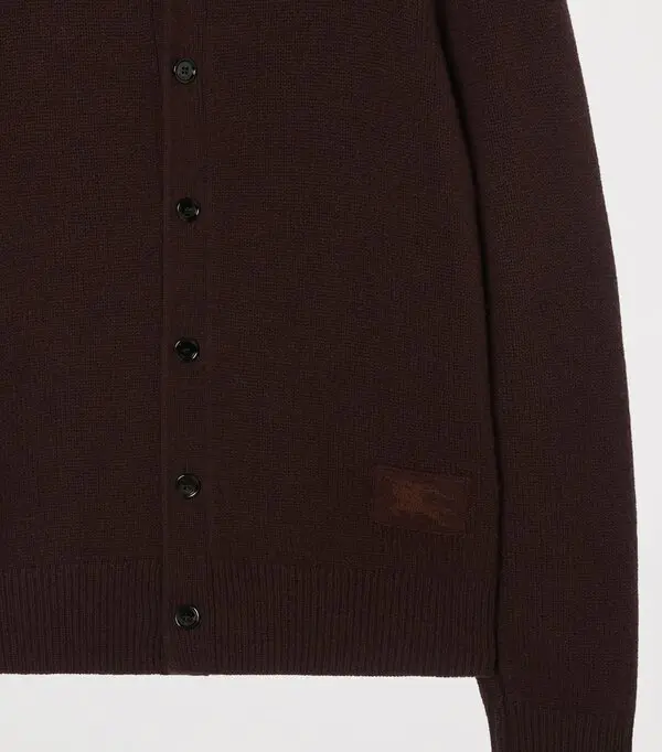 Burberry Cashmere-blend Ekd-embroidered Cardigan