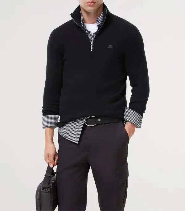 Burberry Cashmere-blend Quarter-zip Sweater