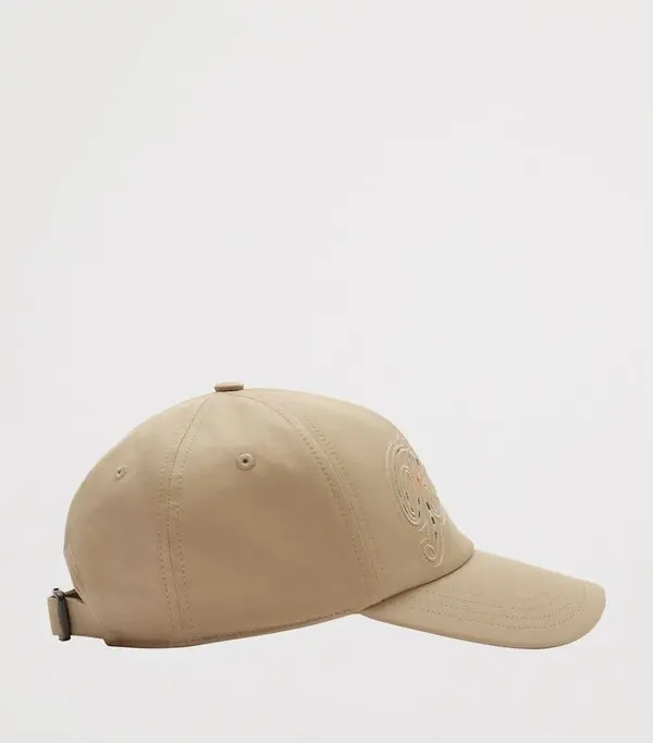 Burberry Cotton Gabardine Cursive Logo Cap