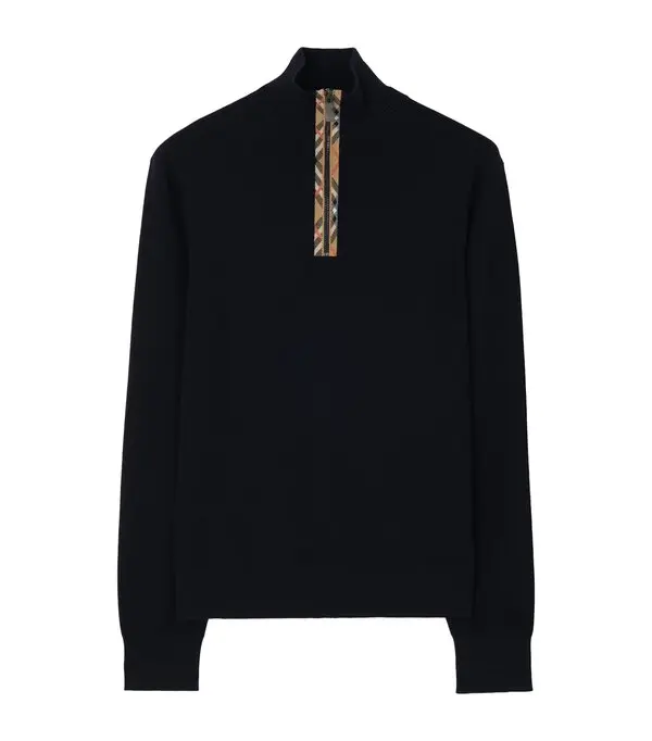Burberry Wool Check-quarter-zip Sweater