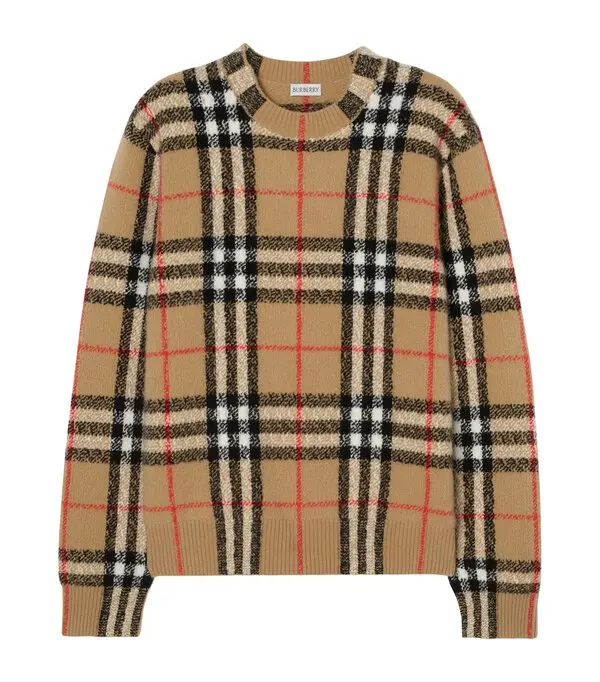 Burberry Cashmere Check Sweater - Beige