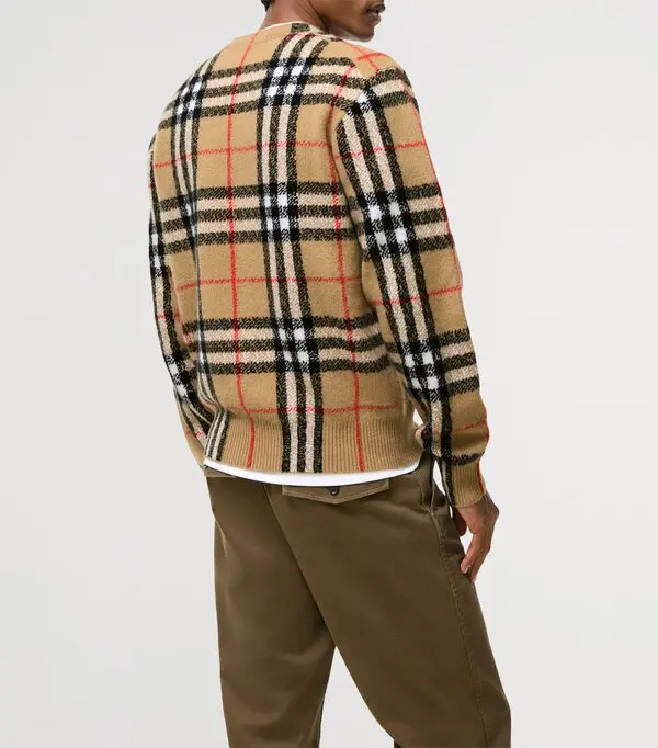 Burberry Cashmere Check Sweater - Beige