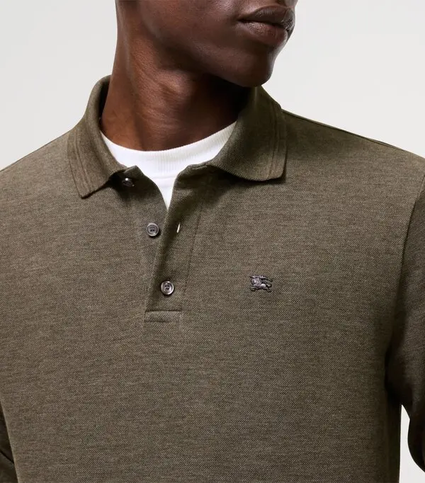 Burberry Wool-cotton Long-sleeve Polo Shirt