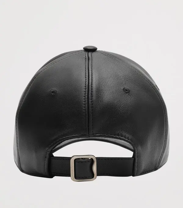 Burberry Lambskin Embossed-check Baseball Cap