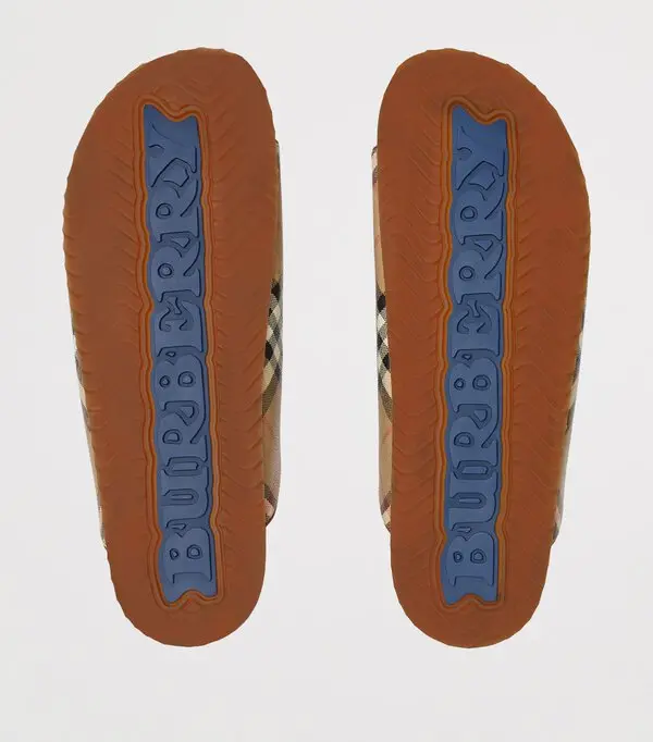 Burberry Canvas-leather Check Urchin Slides