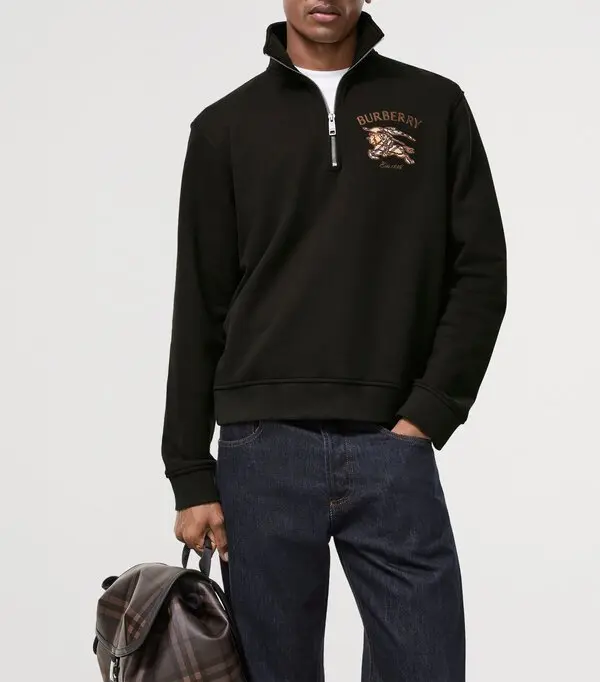 Burberry Cotton Ekd Quarter-zip Sweatshirt