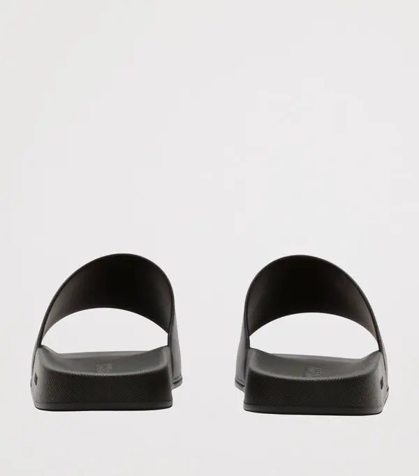 Burberry Check Slides - Brown