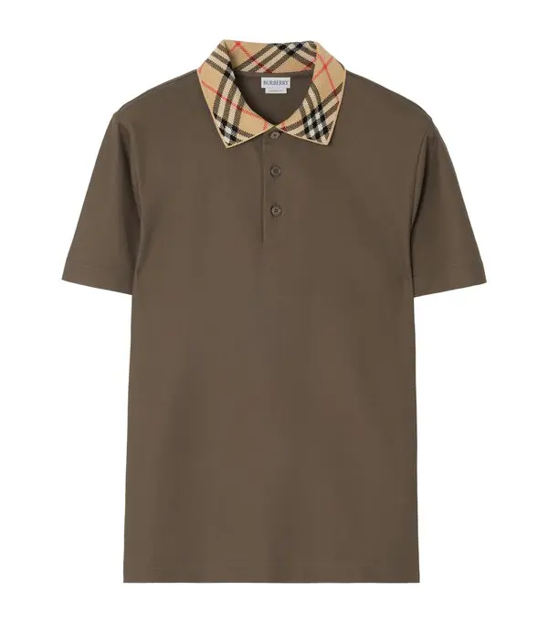 Burberry Cotton Check-collar Polo Shirt