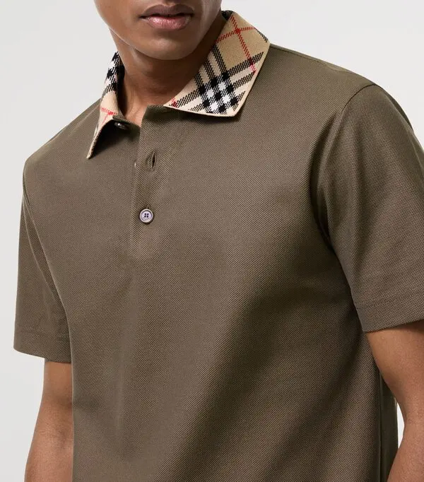 Burberry Cotton Check-collar Polo Shirt