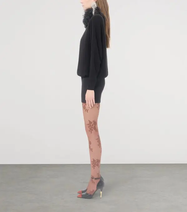 Valentino Garavani Silk Feather-trim Mini Dress