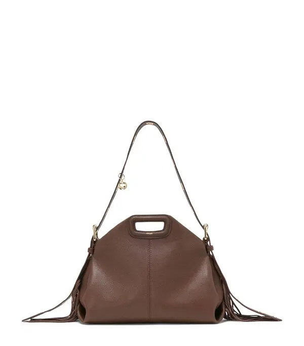 Maje Leather Miss M Shoulder Bag - Brown