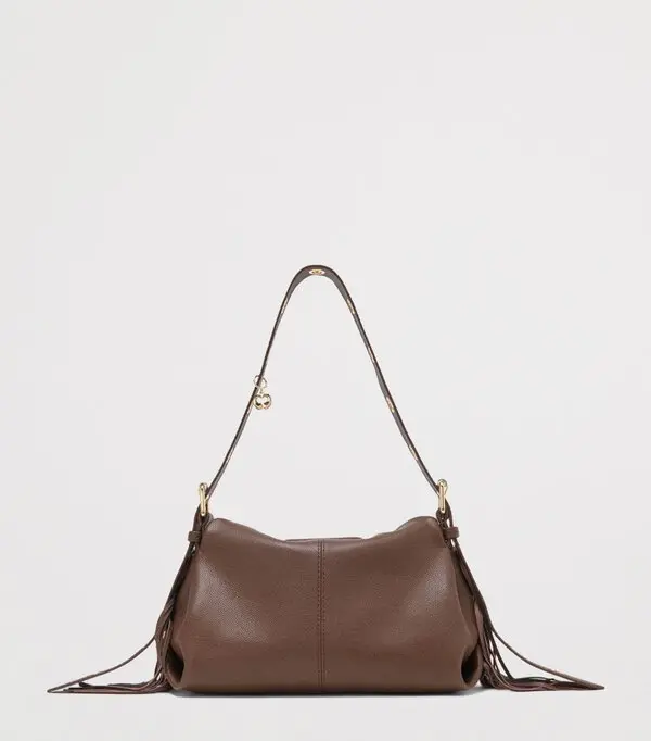 Maje Leather Miss M Shoulder Bag - Brown