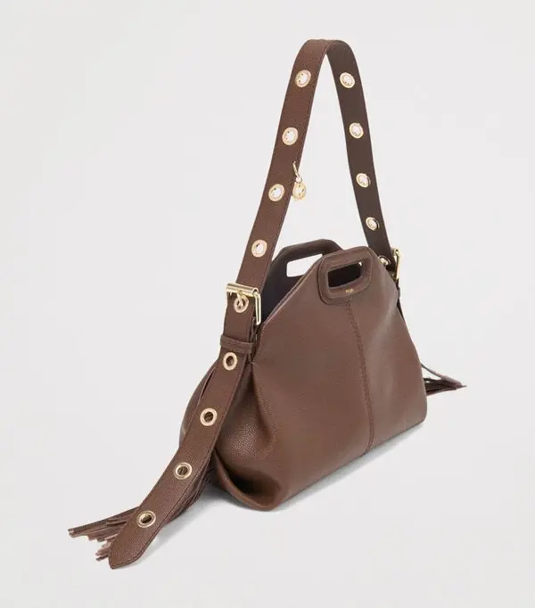 Maje Leather Miss M Shoulder Bag - Brown