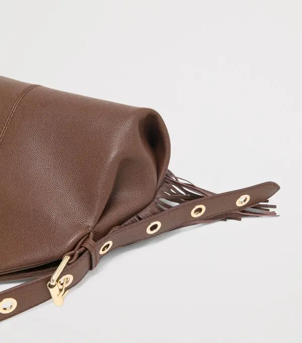 Maje Leather Miss M Shoulder Bag - Brown