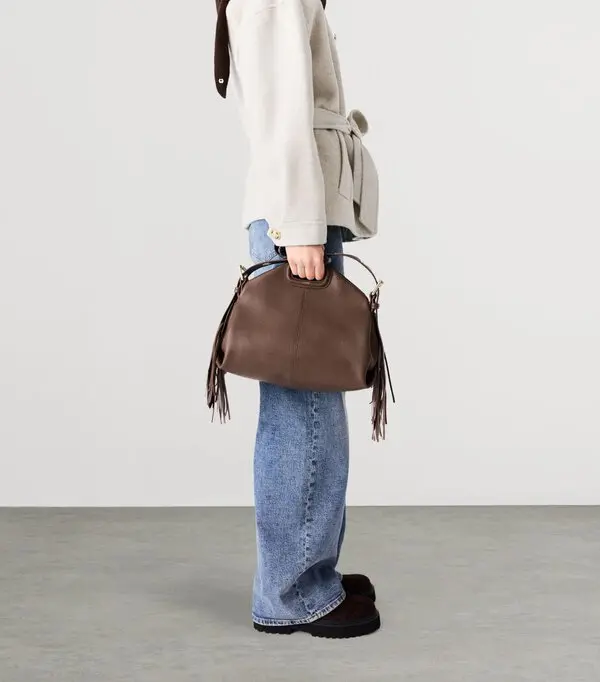Maje Leather Miss M Shoulder Bag - Brown