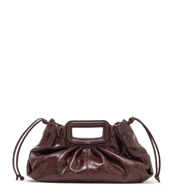 Maje Crackled Leather Milpli Clutch Bag