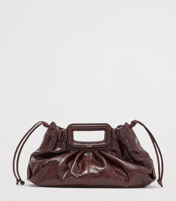 Maje Crackled Leather Milpli Clutch Bag