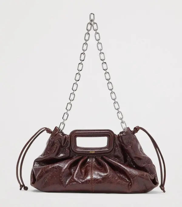 Maje Crackled Leather Milpli Clutch Bag