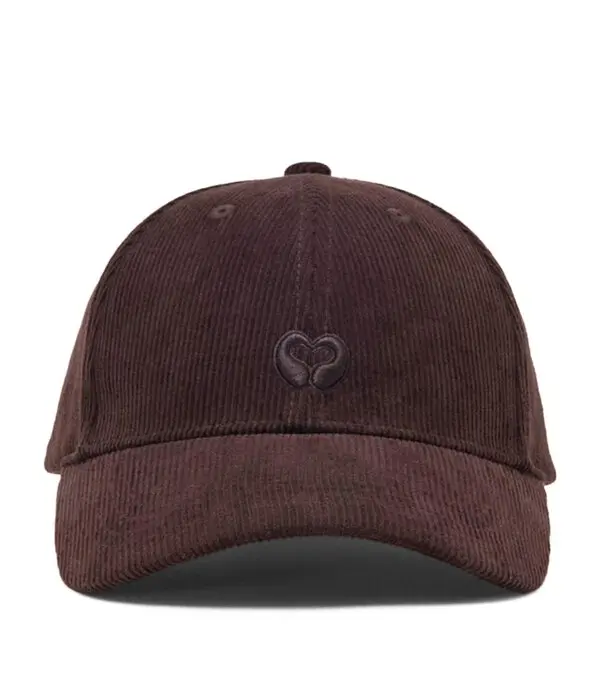 Maje Corduroy Logo Baseball Cap