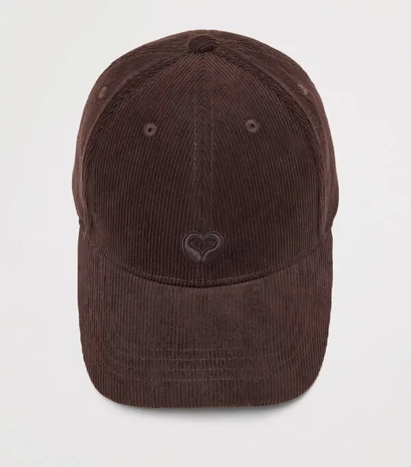 Maje Corduroy Logo Baseball Cap
