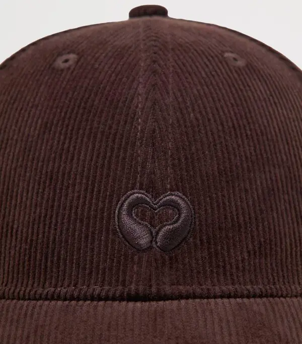 Maje Corduroy Logo Baseball Cap
