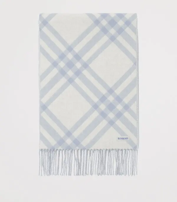 Burberry Cashmere Check Scarf - Blue