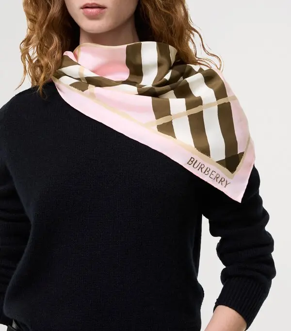 Burberry Silk Watercolour Check Scarf