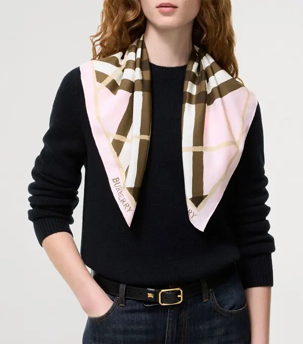 Burberry Silk Watercolour Check Scarf