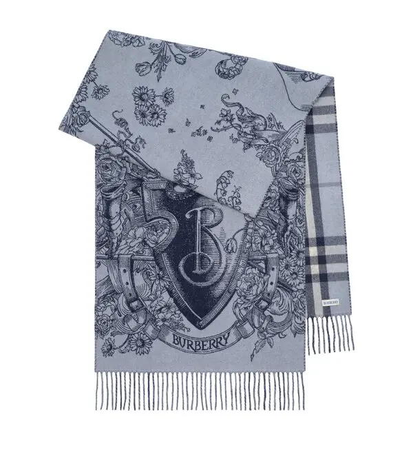 Burberry Cashmere Reversible Etched Knight Scarf