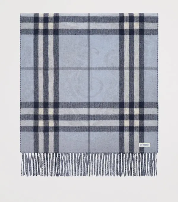 Burberry Cashmere Reversible Etched Knight Scarf