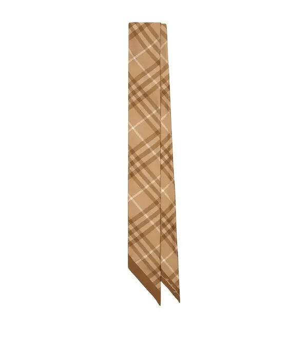 Burberry Silk Contrast Check Skinny Scarf