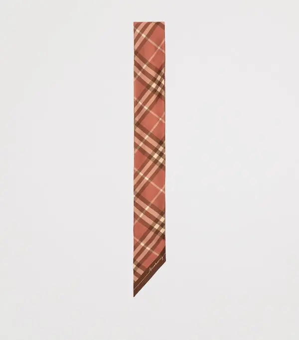 Burberry Silk Contrast Check Skinny Scarf