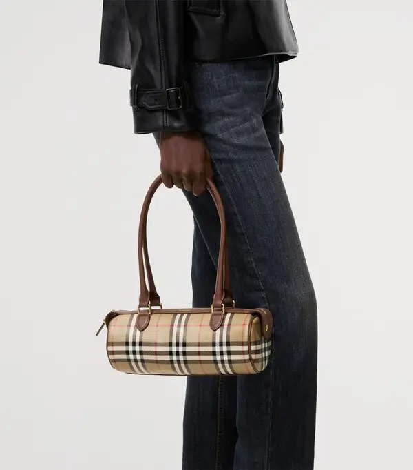 Burberry Mini Check Barrel Bag