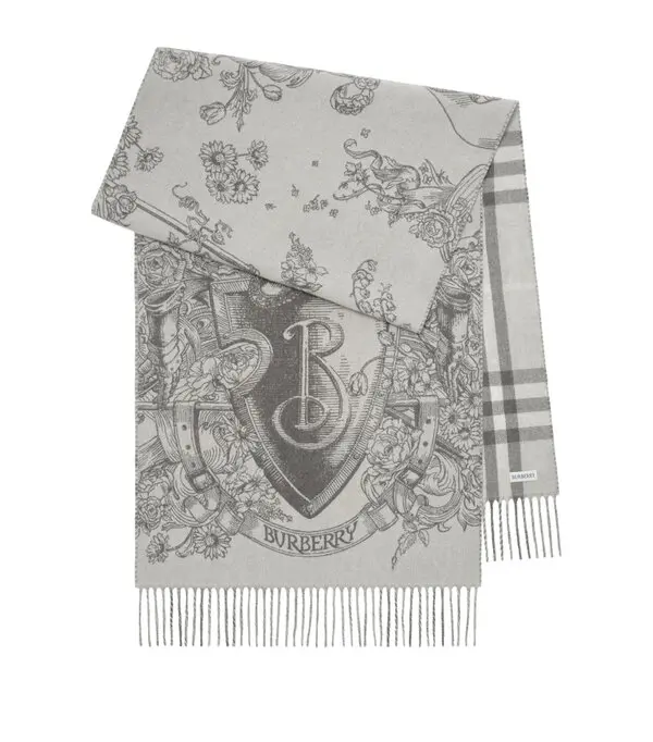 Burberry Cashmere Reversible Etched Knight Scarf
