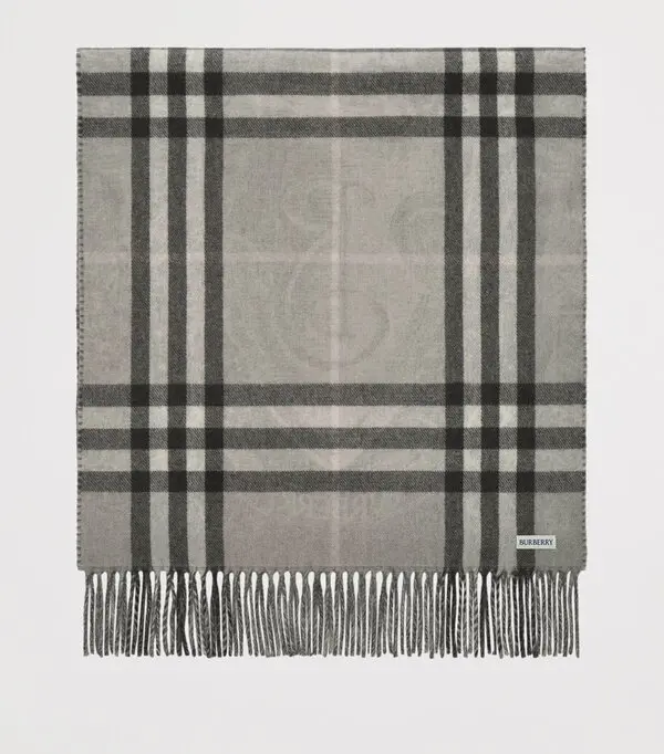 Burberry Cashmere Reversible Etched Knight Scarf