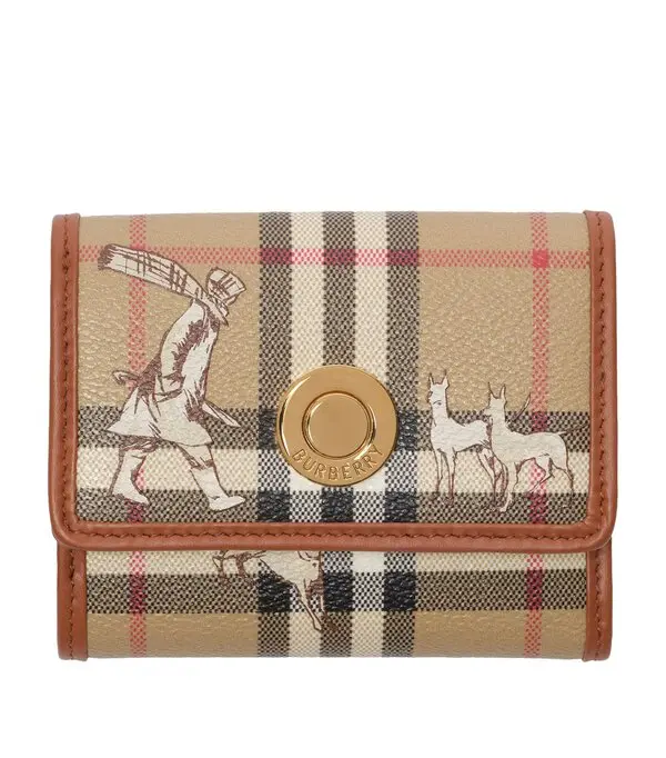 Burberry Check Mates Folding Wallet - Beige
